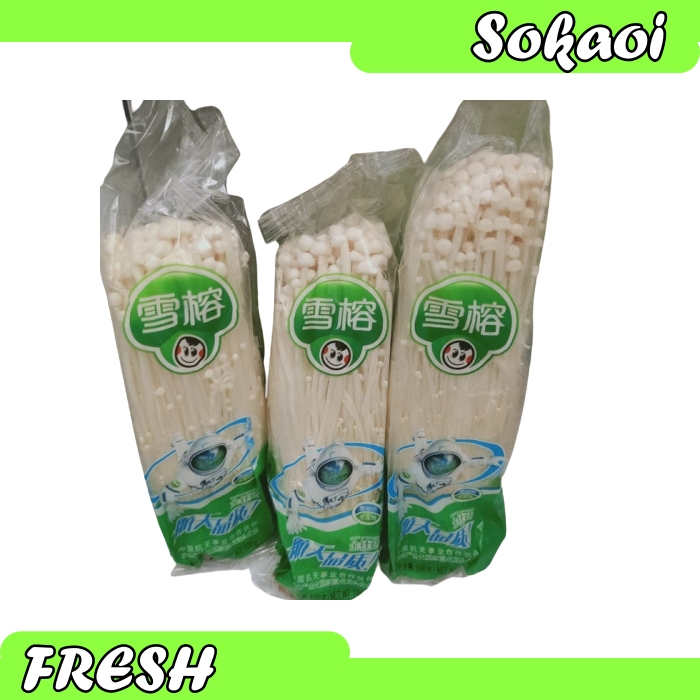 Jual SAYUR JAMUR ENOKI FRESH PER BUNGKUS | Shopee Indonesia