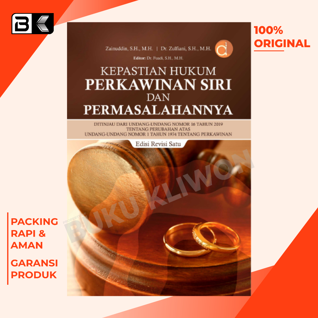 Jual Buku Kepastian Hukum Perkawinan Siri dan Permasalahannya Ditinjau dari Undang-Undang Nomor ...