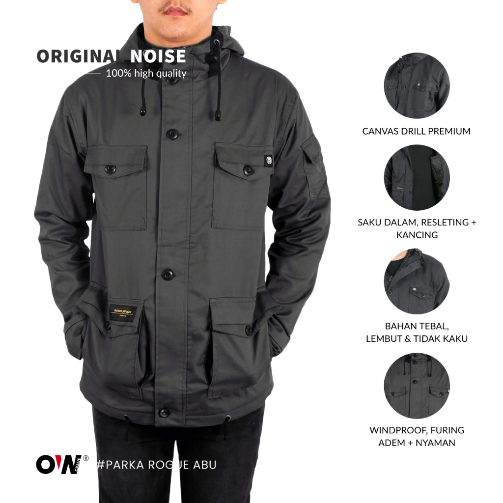 Jual NOISE - Jaket Parka Drill Original Noise Pria Wanita | Shopee ...