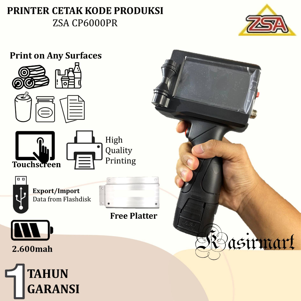 Jual ZSA 6000PR Printer Inkjet Genggam Portable Touchscreen ZSA CP 6000PR Mesin Pencetak Tanggal ...