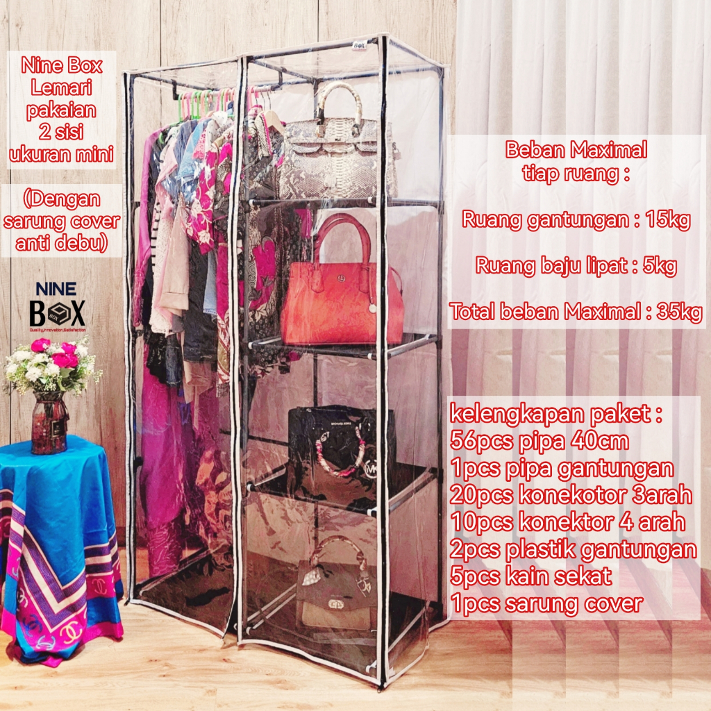 Jual NINE BOX LEMARI PAKAIAN GANTUNG / LEMARI GANTUNGAN / WARDROBE ...