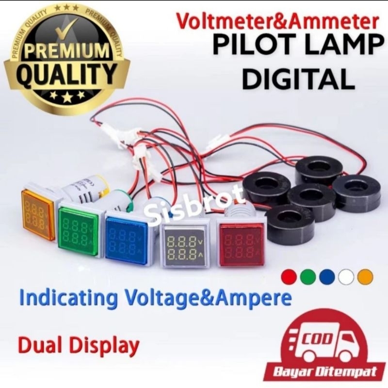 Jual PILOT LAMP DIGITAL VOLTMETER+AMPREMETER TYPE AD16-22DVA AS16-22FVA ...