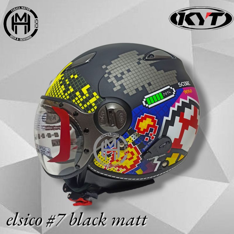 Jual HELM KYT ELSICO MOTIF HALF FACE|KYT RETRO | Shopee Indonesia