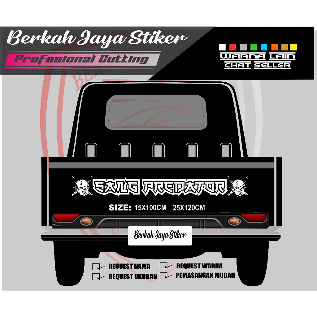 Jual Sticker Pintu Belakang Pick Up L300, Mega Carry, Futura, T120ss ...