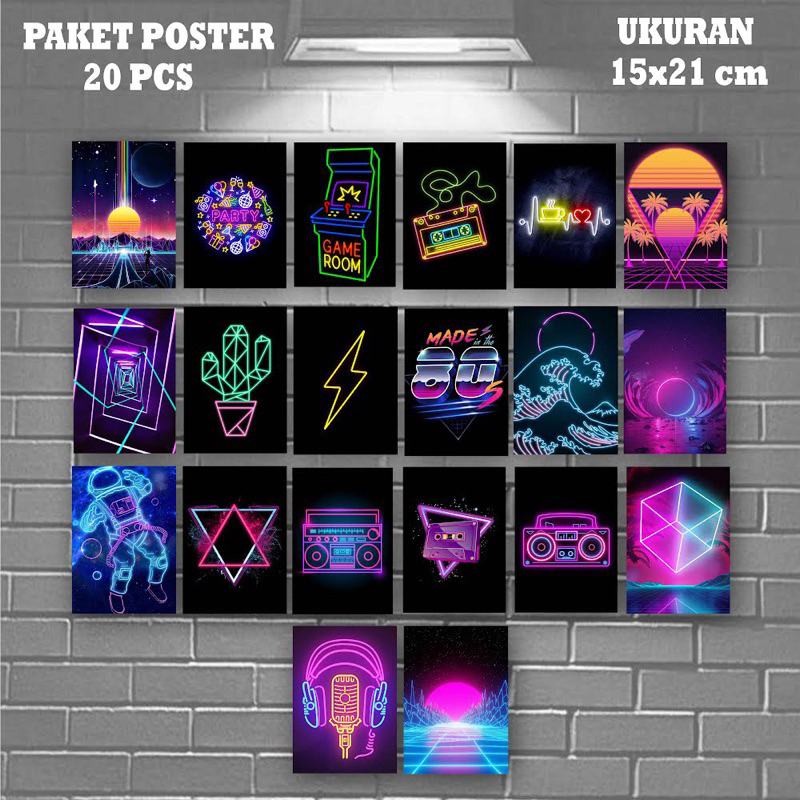 Jual POSTER NEON AESTHETIC POSTER ESTETIK | Shopee Indonesia