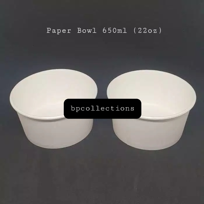 Jual 1 pc Paper Bowl 650 ml Tutup 22oz Mangkuk Kertas Mangkok Rice Bowl ...