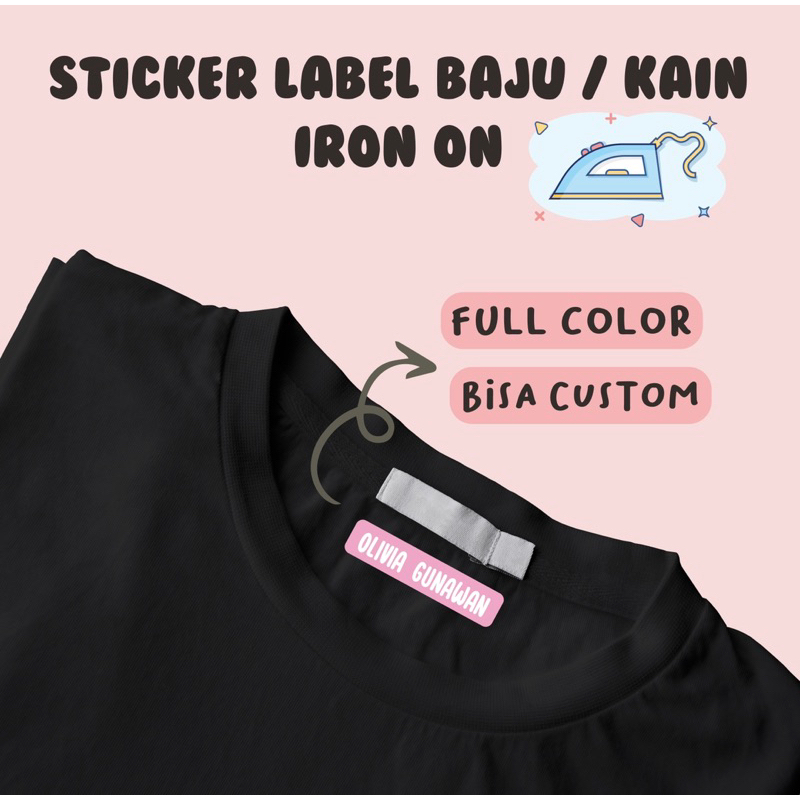 Jual Sticker Sablon Label Nama Baju / Kain COLOR SET CUSTOM baju ...