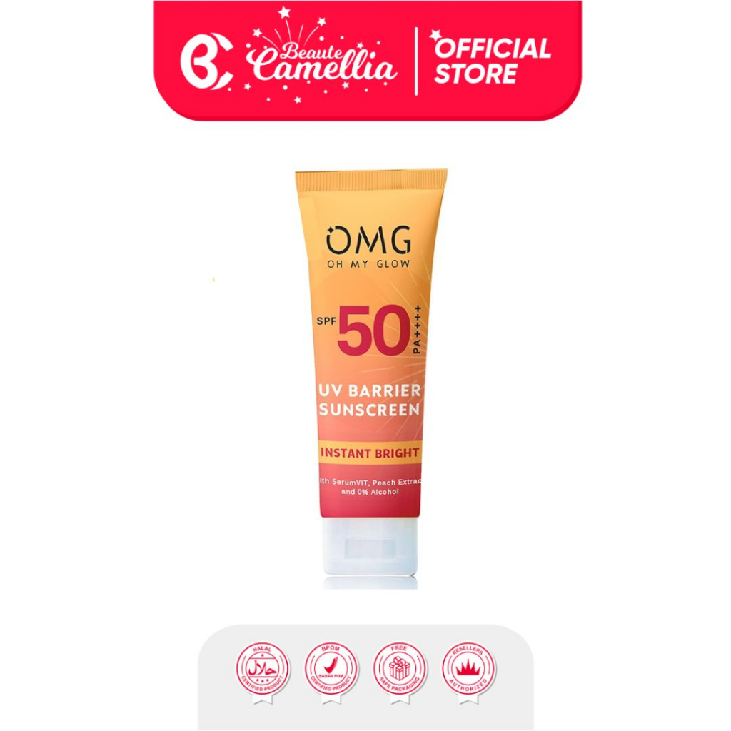 Jual OMG OH MY GLOW UV Barrier Sunscreen SPF 50 PA++++ 25ml | Shopee ...
