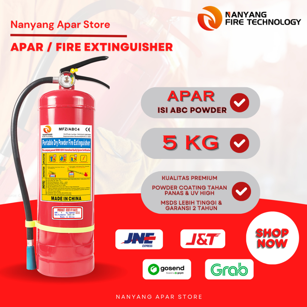 Jual NANYANG ABC Powder APAR 5KG, APAR PORTABLE | Shopee Indonesia