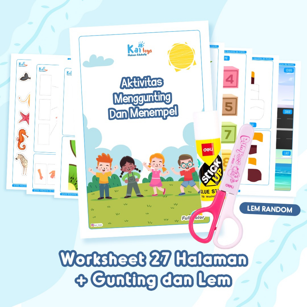 Jual Aktivitas Menggunting dan Menempel / Worksheet Printable Anak PAUD ...