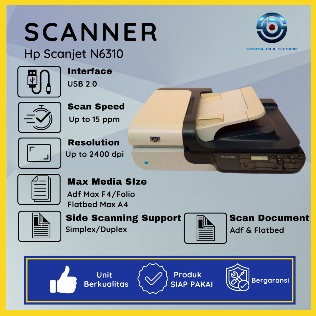 Jual Scanner Folio HP Scanjet N6310 Bisa Scan Legal Folio F4 Melalui ...