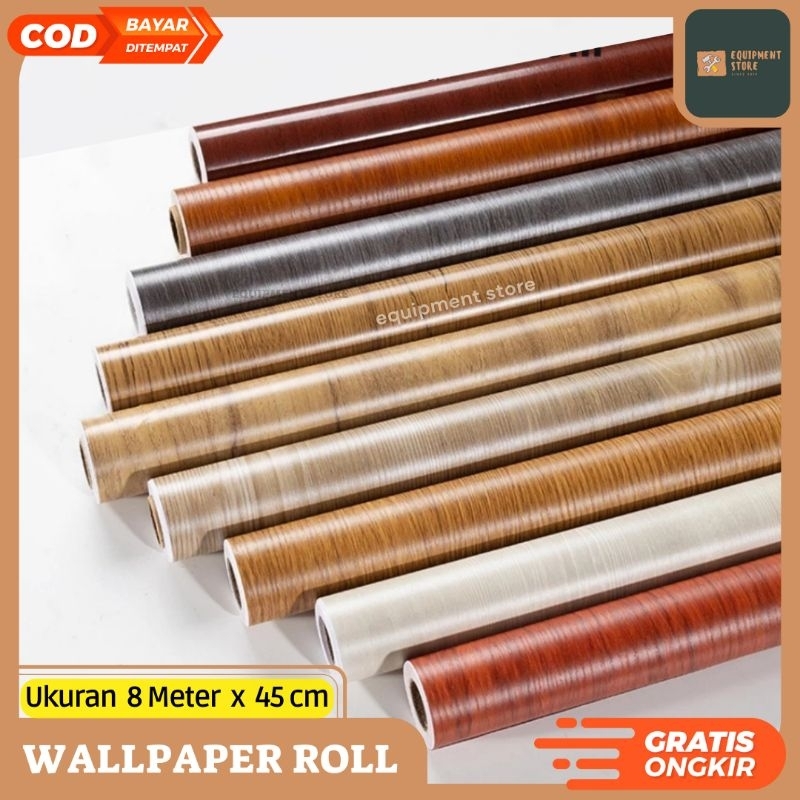 Jual WALLPAPER DINDING ROLL UKURAN 8 METER X 45 CM MOTIF TEXTURE WOOD ...