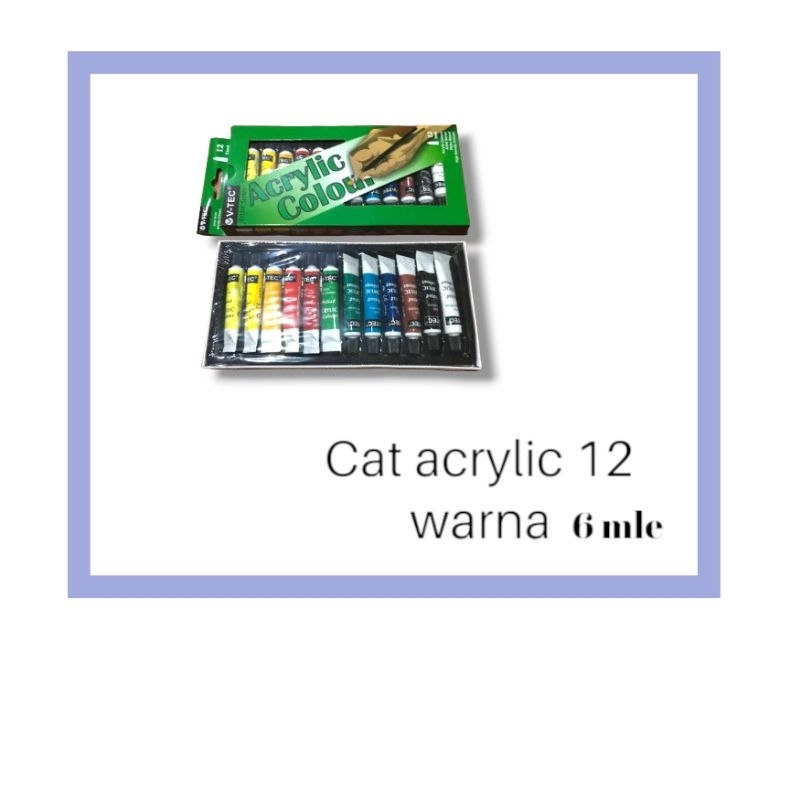 Jual cat acrylic vtec 12 warna/cat air vtec 12 warna/cat warna pastel ...