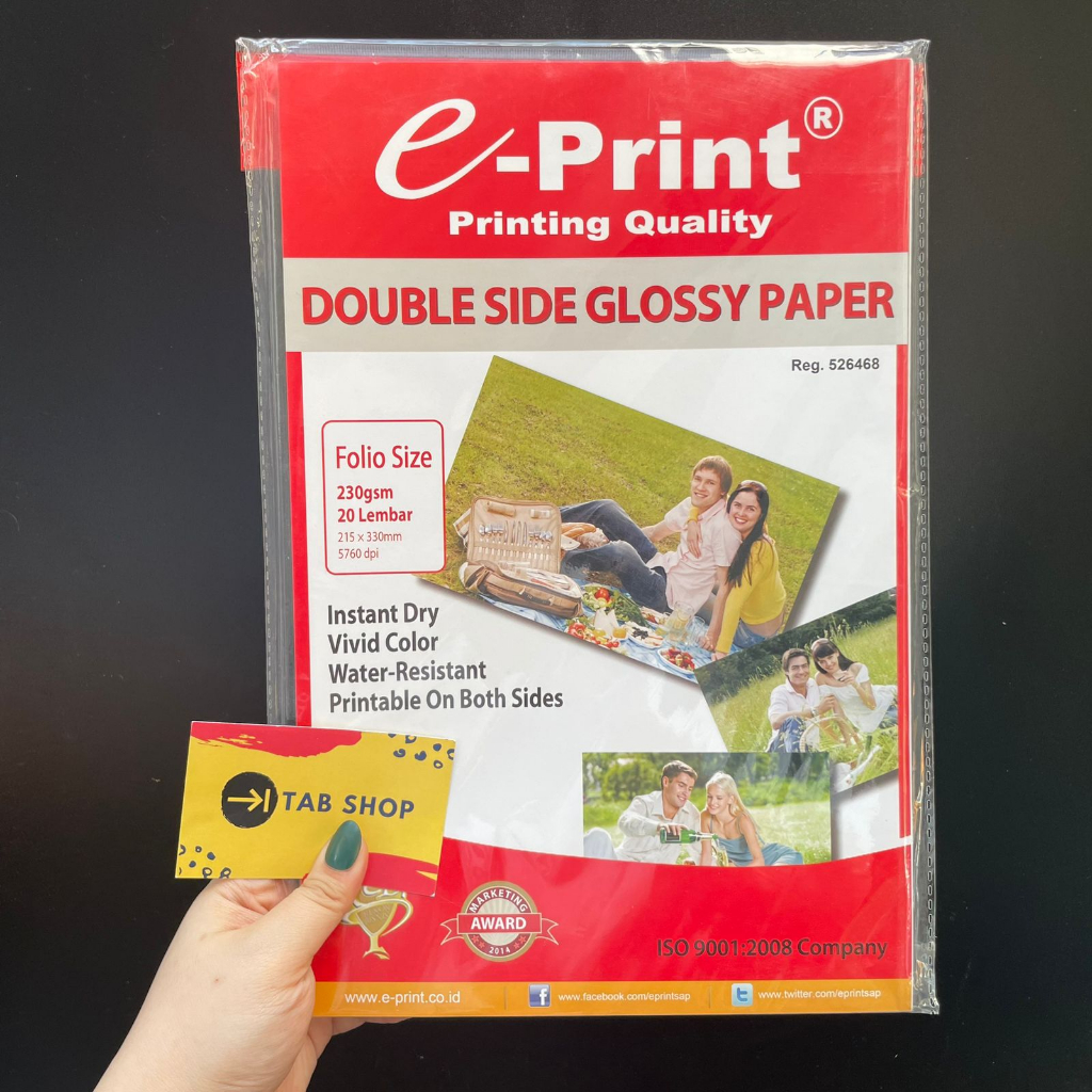 Jual TAB SHOP - EPRINT KERTAS FOTO GLOSSY 2 SISI FOLIO 230 GSM - E ...