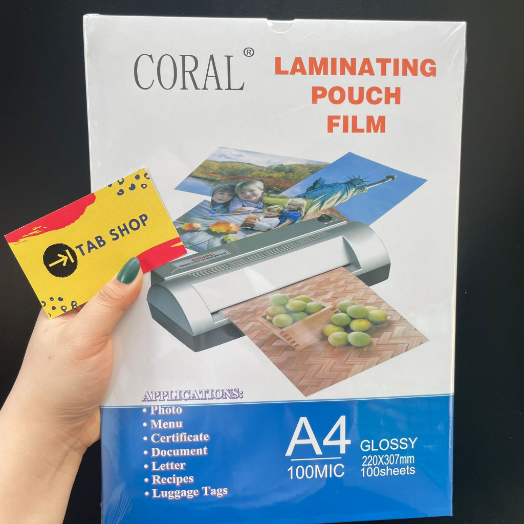 Jual TAB SHOP - CORAL PLASTIK LAMINATING POUCH A4 GLOSSY CLEAR 100 mic ...