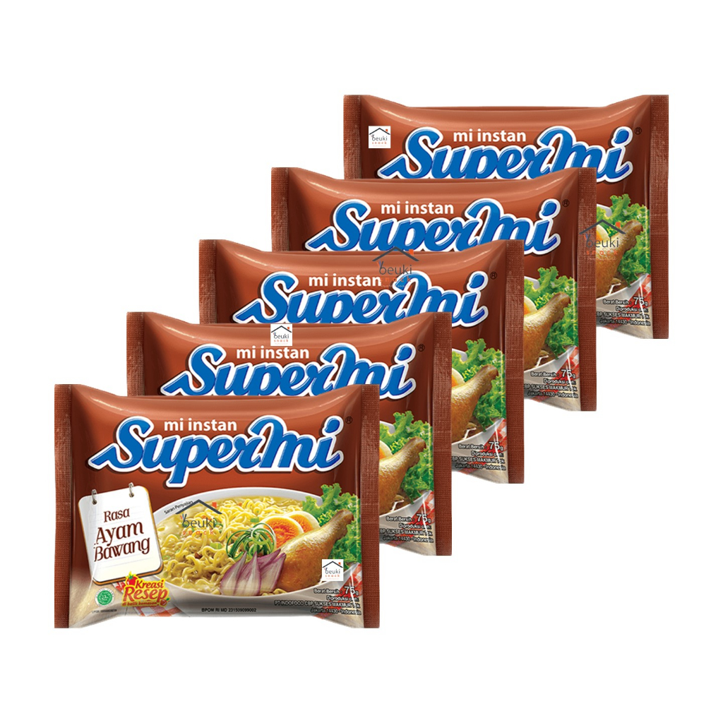 Jual 5PCS Supermi Mie Instan Kuah Ayam Bawang | Shopee Indonesia