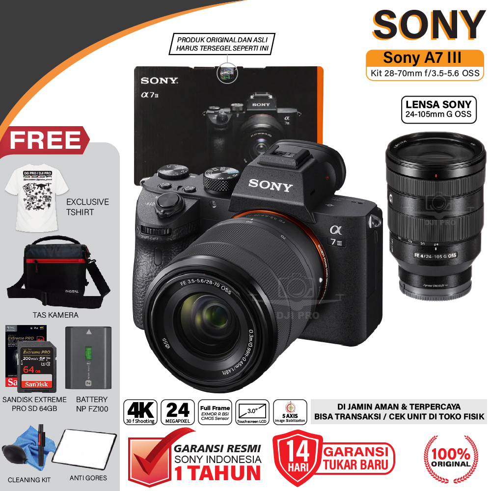 Jual Sony A7 III / A7III Kit 24-105mm Lens Garansi - Full Frame | Shopee Indonesia