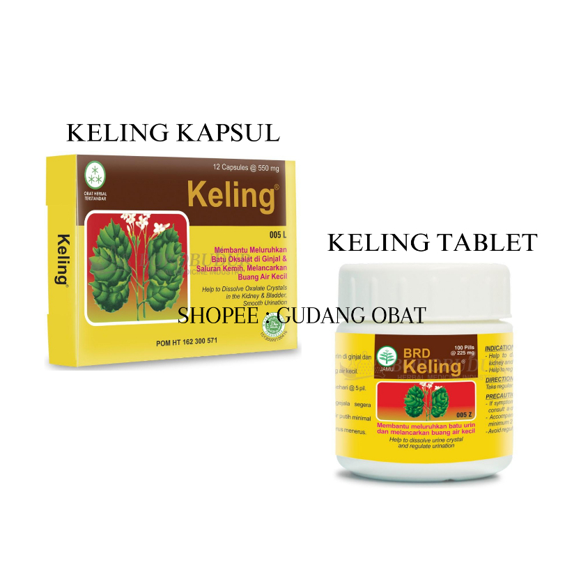 Jual Keling Kapsul 12's, Keling Pil 100's - Obat Batu Ginjal ...