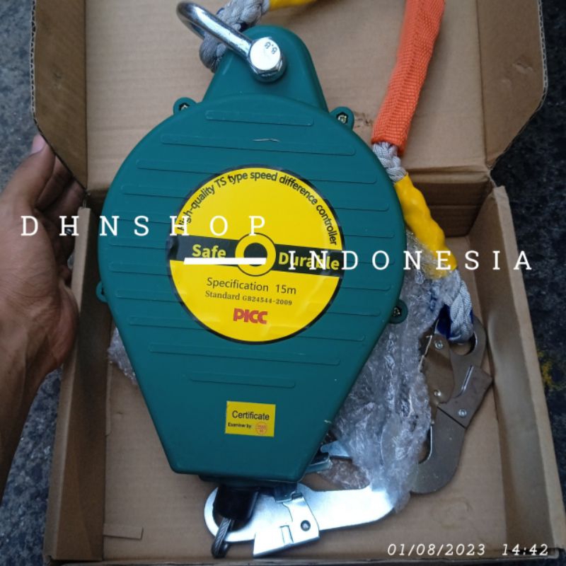 Jual fall arrester 10 meter retractable lifeline safety prevention ...