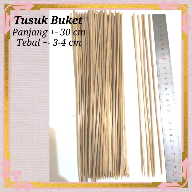 Jual Murah! Tusuk sate bambu buket panjang 30cm tebal 3-4mm | Shopee ...