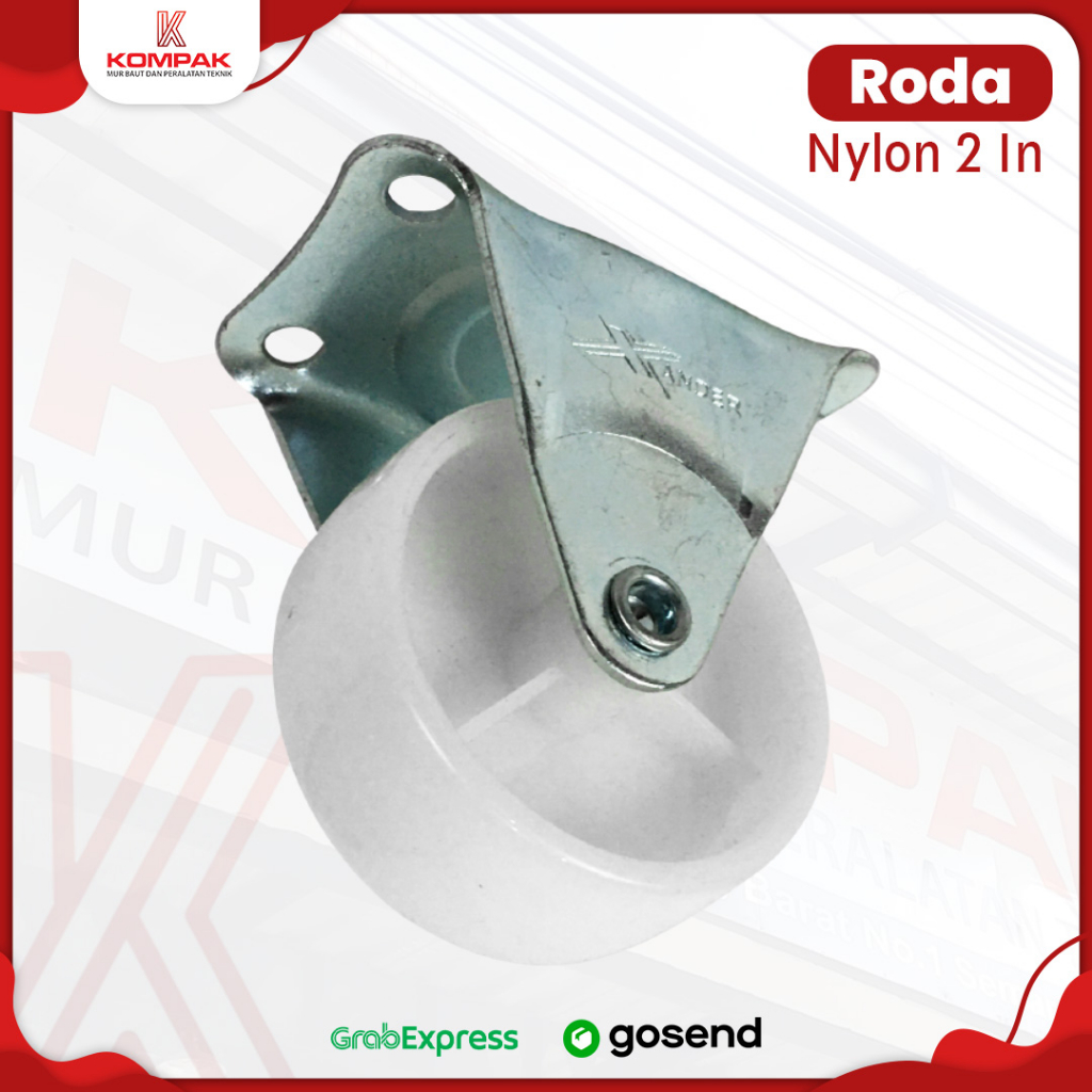 Jual Roda Nylon 2" Mati / Roda Etalase Roda Trolley / Roda Gerobak ...