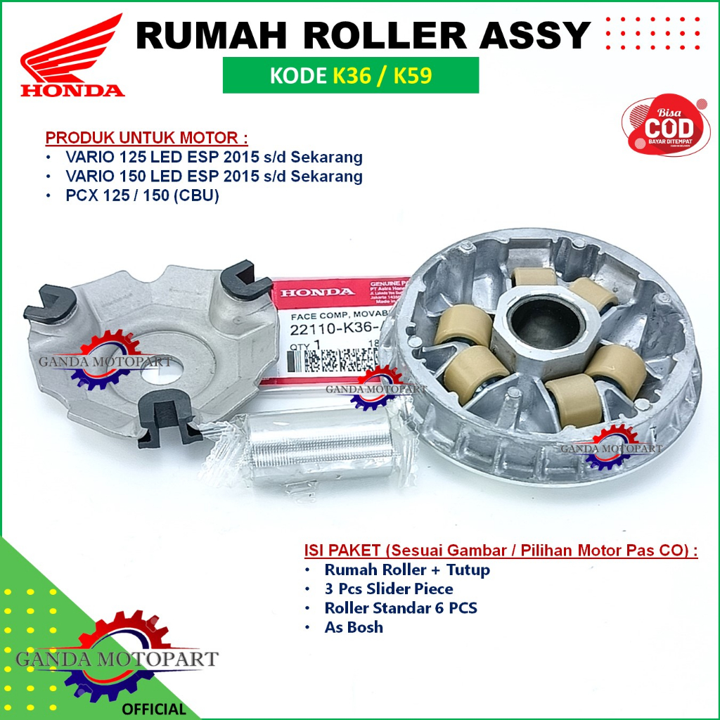 Jual Rumah Roller Assy Vario 125 150 LED eSP 2015 2017 2020 2023 Plus ...