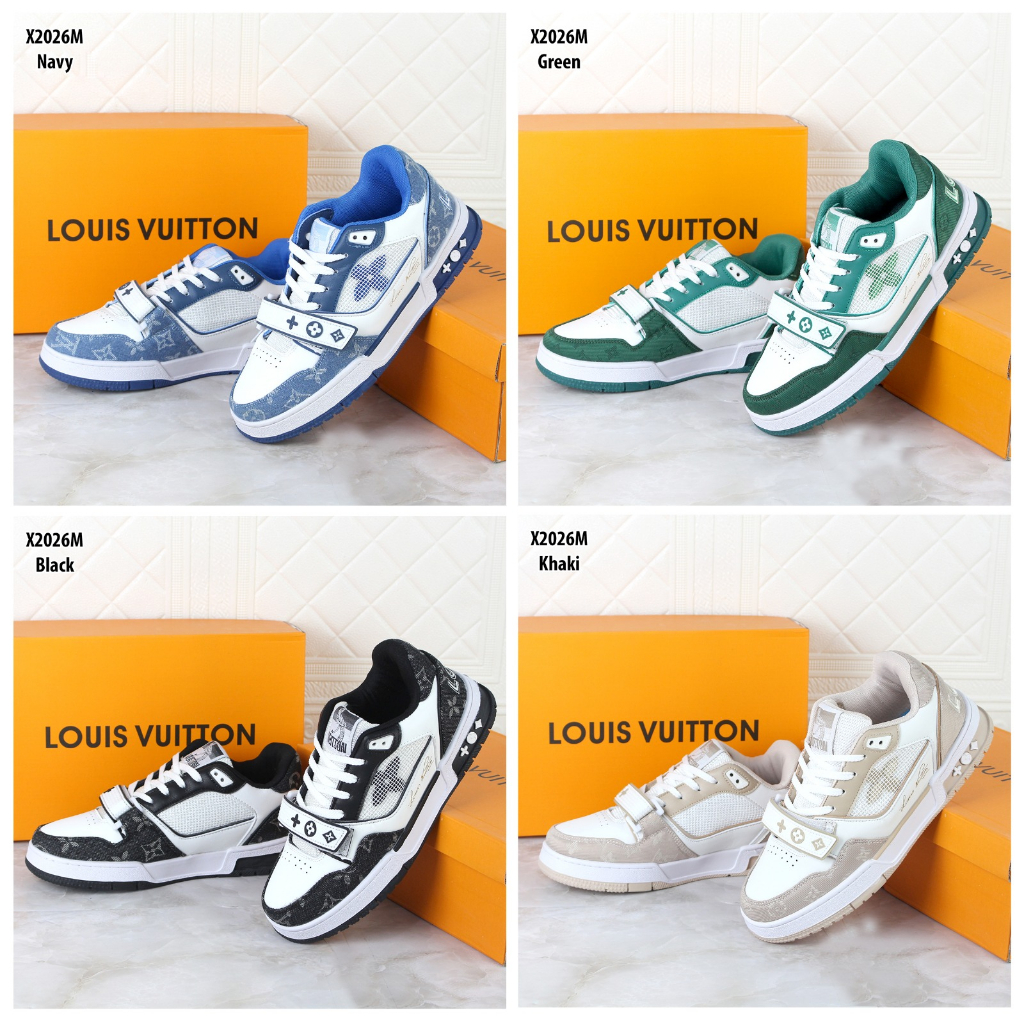 Jual 1208 SEPATU COWOK X2026M LV Trainer Monogram Denim | Shopee Indonesia