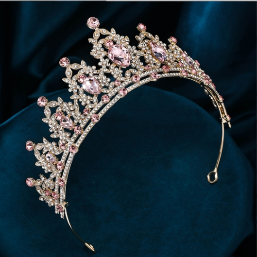 Jual BOS Tiara/mahkota/mahkota pernikahan perhiasan pengantin pink ...