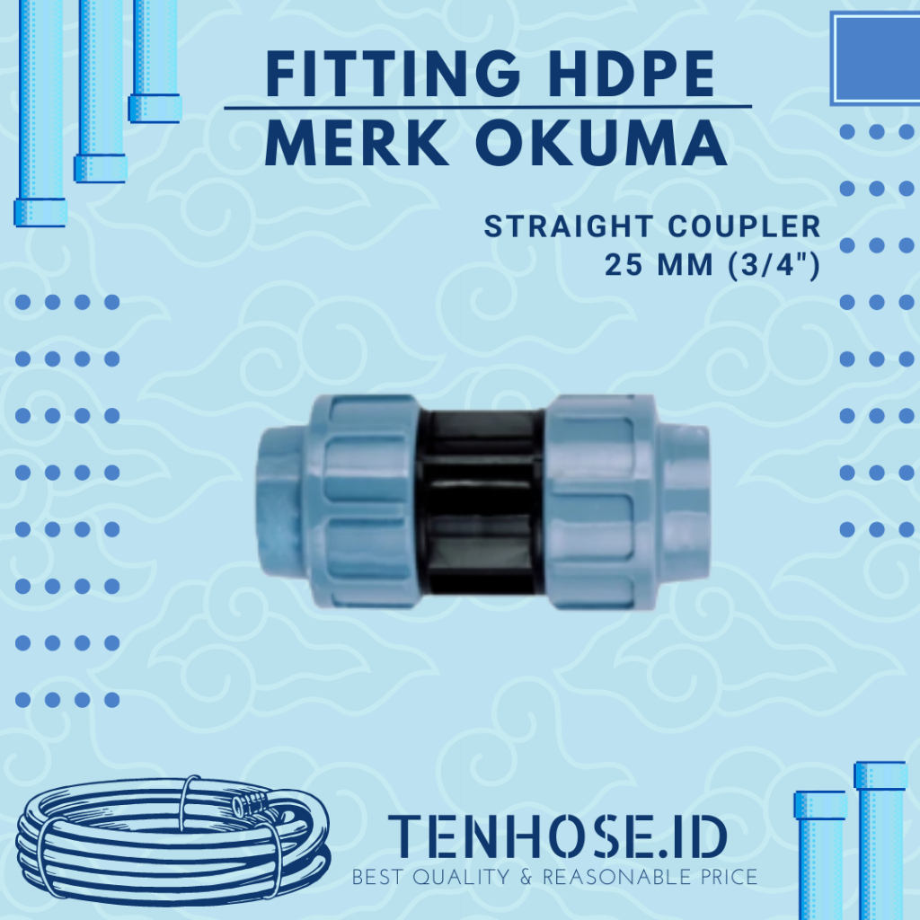 Jual Fitting HDPE Straight Coupler Merk OKUMA Ukuran 25 MM (3/4" Inch ...