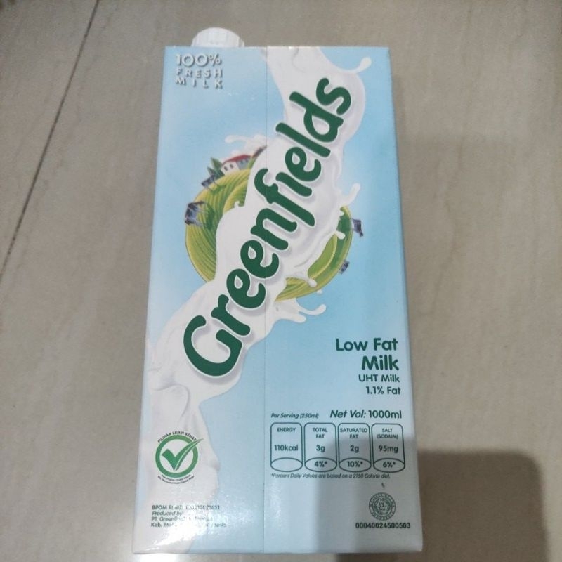 Jual Susu greenfields UHT low fat 1 Liter | Shopee Indonesia