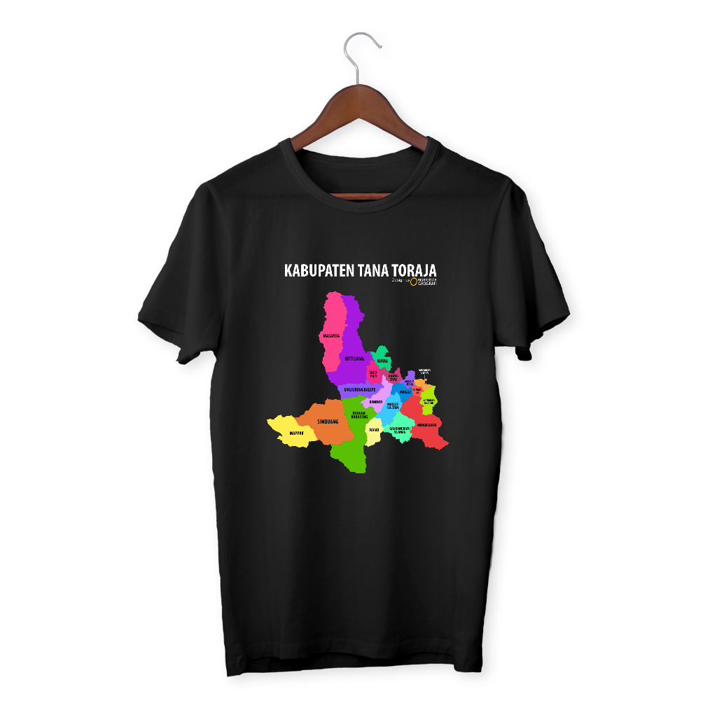 Jual Kaos Peta Kabupaten Tana Toraja, Sulawesi Selatan - Tshirt Map by ...
