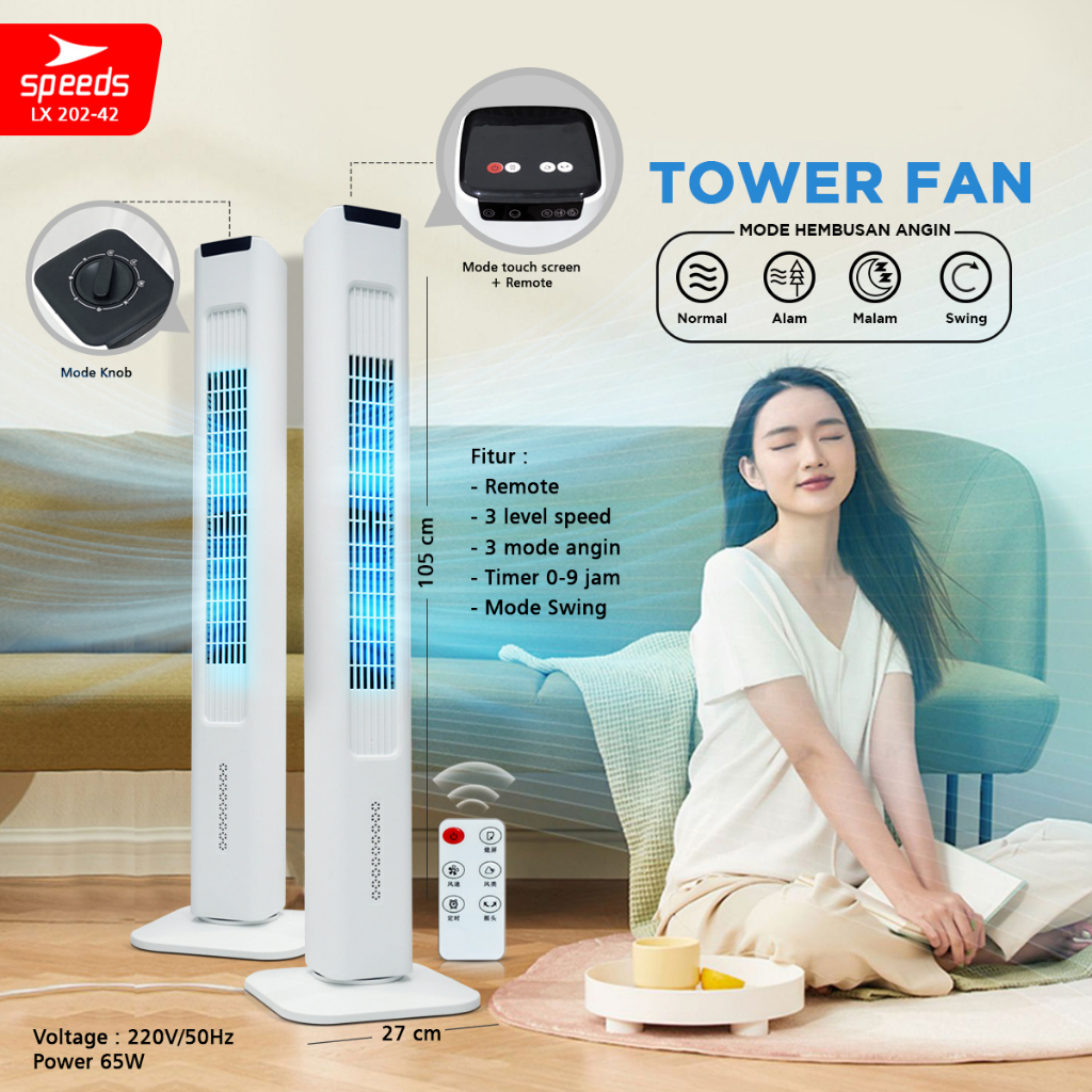Jual SPEEDS Fan Tower Kipas Angin Lantai Kipas Blower Model Menara ...