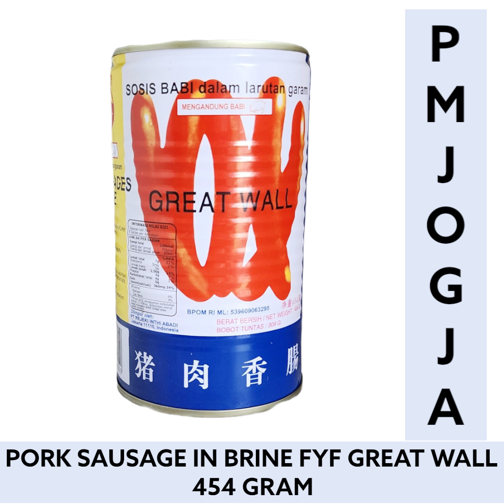 Jual SOSIS BABI KALENG PORK SAUSAGES IN BRINE FYF GREAT WALL 454 GR ...