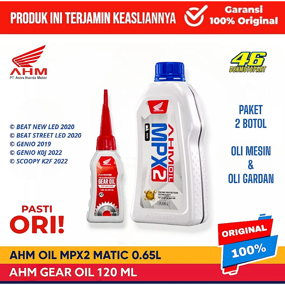 Jual PAKET [ 2 PCS ] - Oli Mesin MPX2 Mesin Matic AHM HONDA Original ...