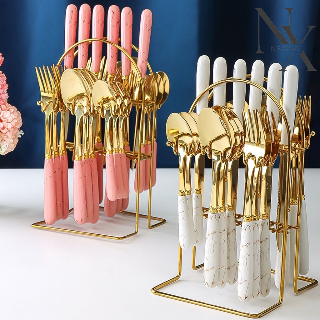 Jual ELVA - Sendok Sultan set Marble 1 Set 24 pcs (Sendok Makan, Sendok ...