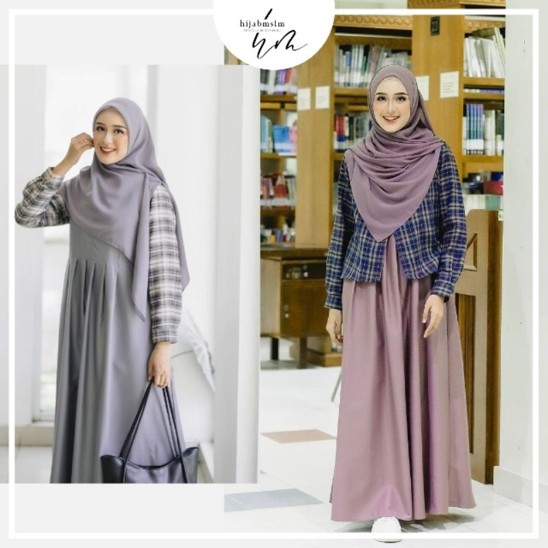 Jual Naina Dress 2in1 by NaishaOfficial | Gamis Vest | Gamis Linen ...