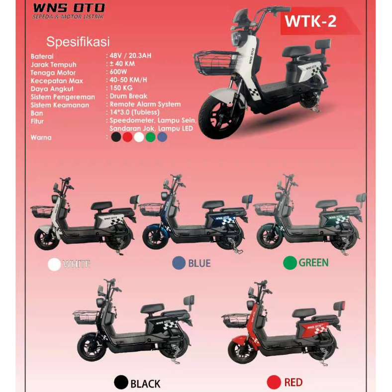 Jual Sepeda Listrik WTK 2 WNS OTO Mopet Setara Nimbuz Nimbuzz Motor ...