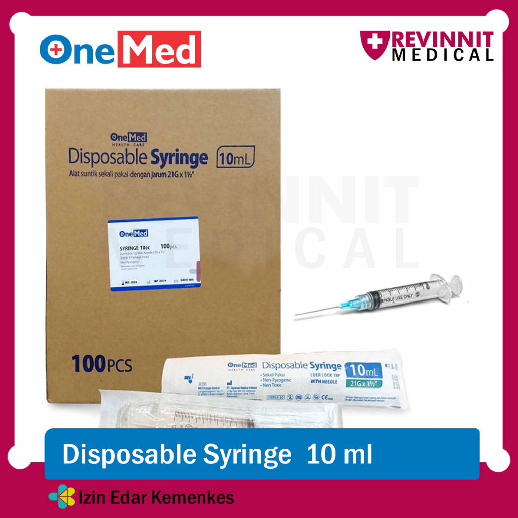 Jual ONEMED Spuit 10cc / Syringe 10cc Onemed / Jarum Suntik 10cc 10ml ...