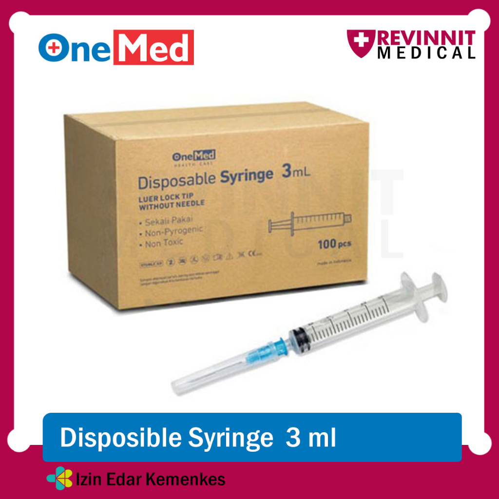 Jual ONEMED Spuit 3cc / Syringe 3cc Onemed / Jarum Suntik 3cc 3ml | Shopee Indonesia
