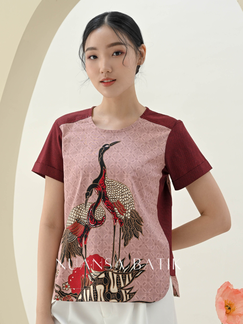 Jual Nuansa Batik Blouse Batik Lengan Pendek Bahan Katun Stretch ...