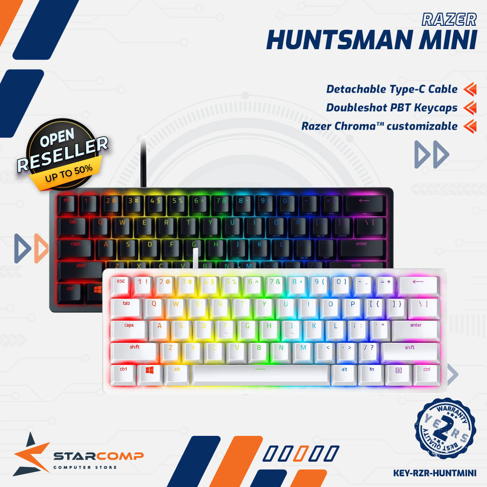 Jual Razer Huntsman Mini Chroma Mercury 60% Mechanical Gaming Keyboard ...