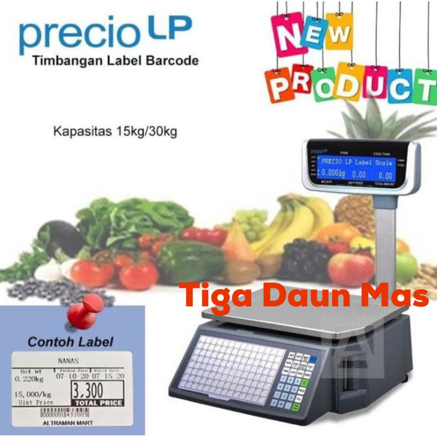 Jual Timbangan Supermarket Print Label Precio LP 15 Kg / 30 Kg | Shopee ...