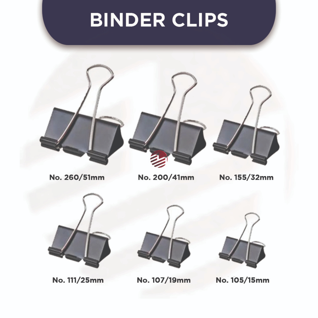 Jual Binder Clips / Paper Clips No 105/107/111/155/200/260/280 - BOX ...