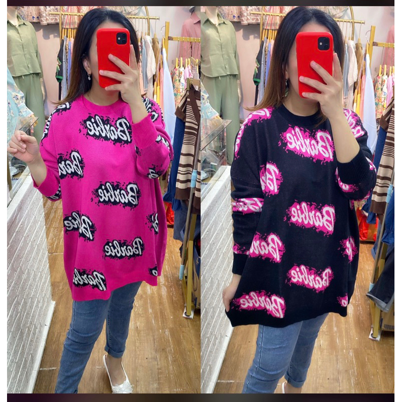 Jual Aii_shoppp Atasan Barbie Oversize Bigsize Pink Hitam Viral Terbaru ...