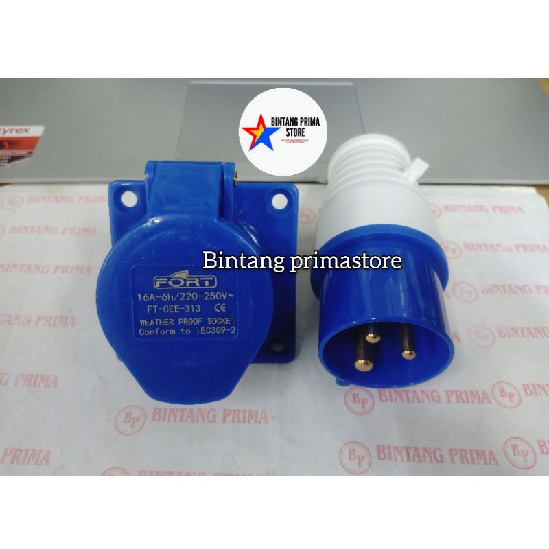 Jual Set Socket Panel Mounting + Plug Mounting 3P 16A 220V Fort CEE | Shopee Indonesia