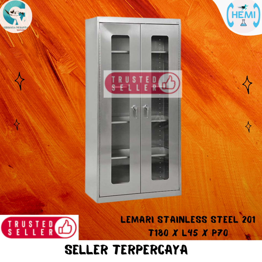 Jual Lemari stainless steel 201 T180 x L45 x P70 (Eco) | Shopee Indonesia