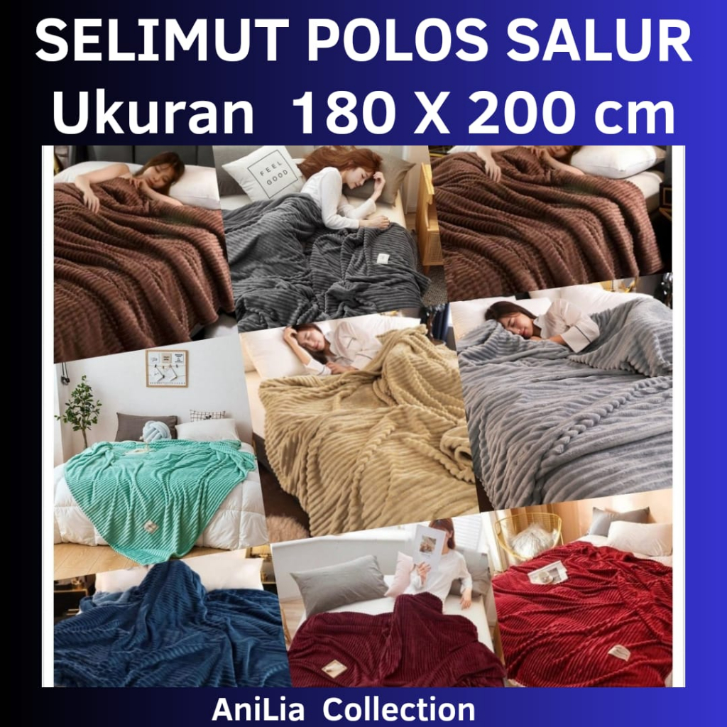 Jual SELIMUT POLOS SALUR BULU LEMBUT / SELIMUT DEWASA Ukuran 180 X ...