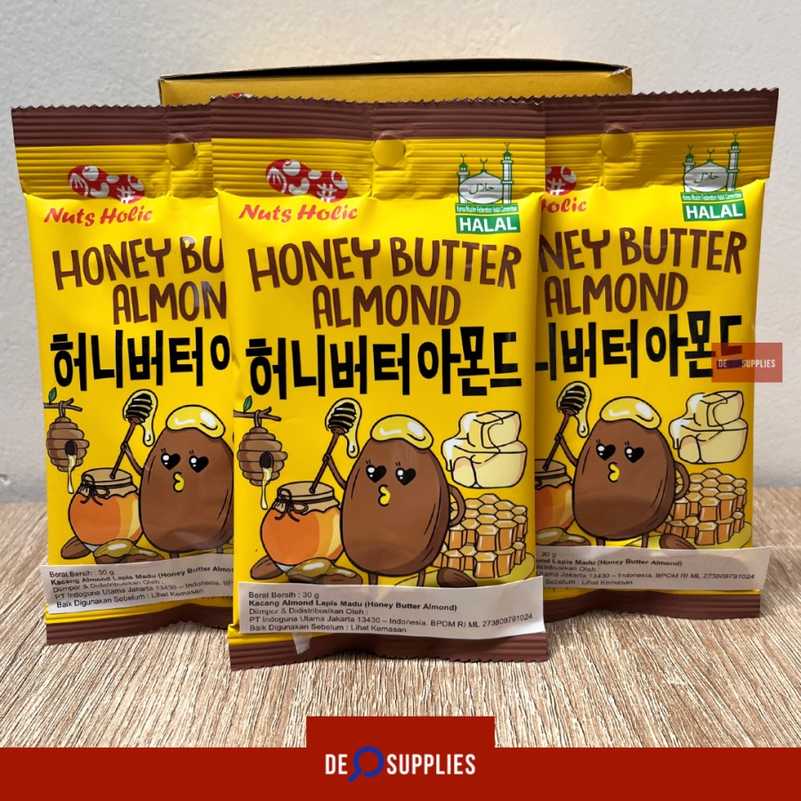 Jual Nuts Holic Honey Butter Almond 30gr - Almond Lapis Madu Nutsholic ...