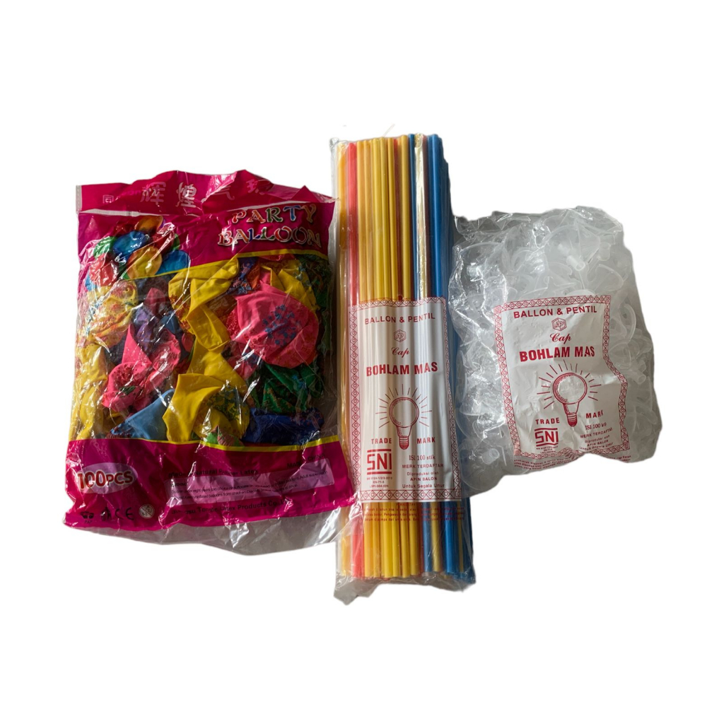 Jual (1set) Isi 100 Balon HBD (Tangkai + Cup + Balon) | Shopee Indonesia