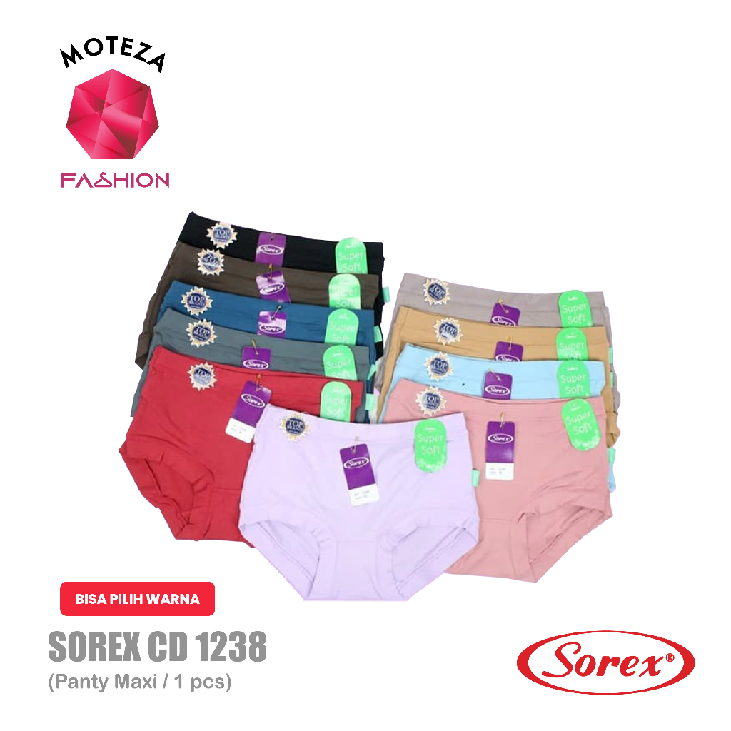 Jual Sorex CD 1238 Celana Dalam Wanita - Maxi Panty Super Soft - M L XL XXL | BISA PILIH WARNA ...